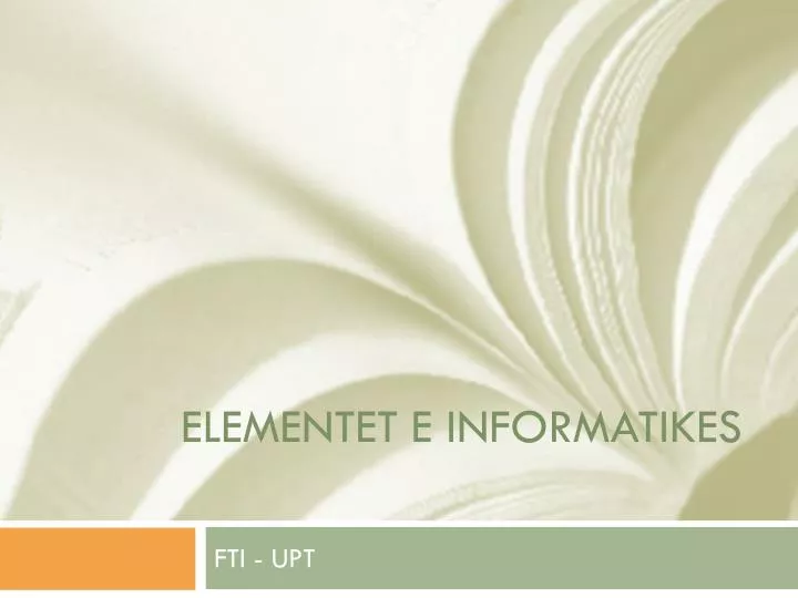 PPT - Elementet e INformatikes PowerPoint Presentation, free download ...