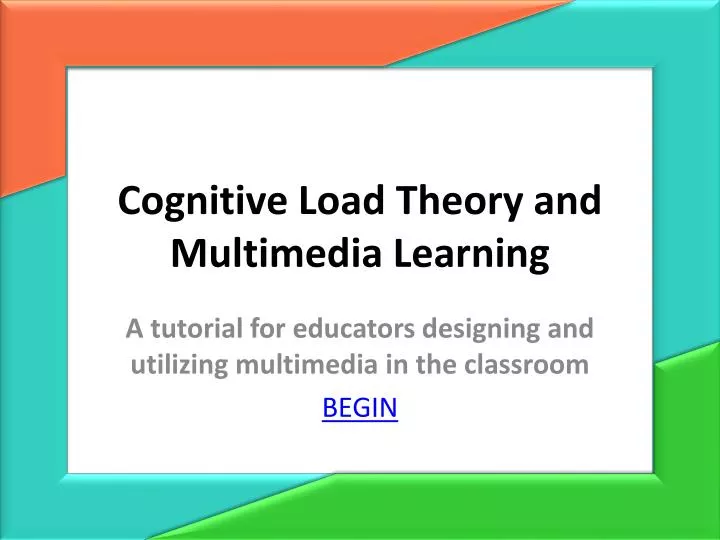 PPT - Cognitive Load Theory and Multimedia Learning PowerPoint ...