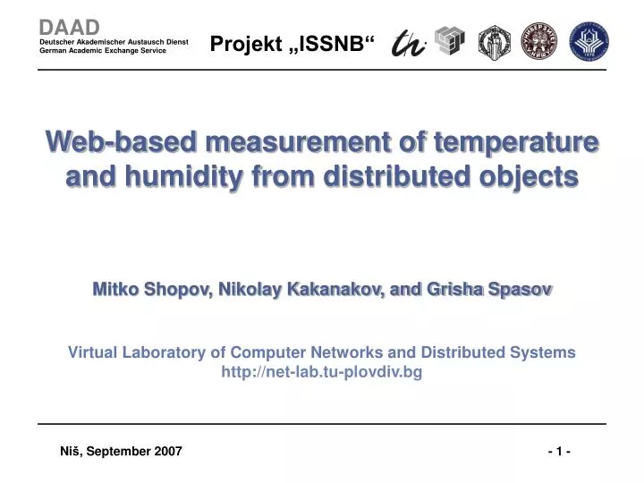Ppt Web Based Measurement Of Temperature And Humidity From Distributed Objects Powerpoint