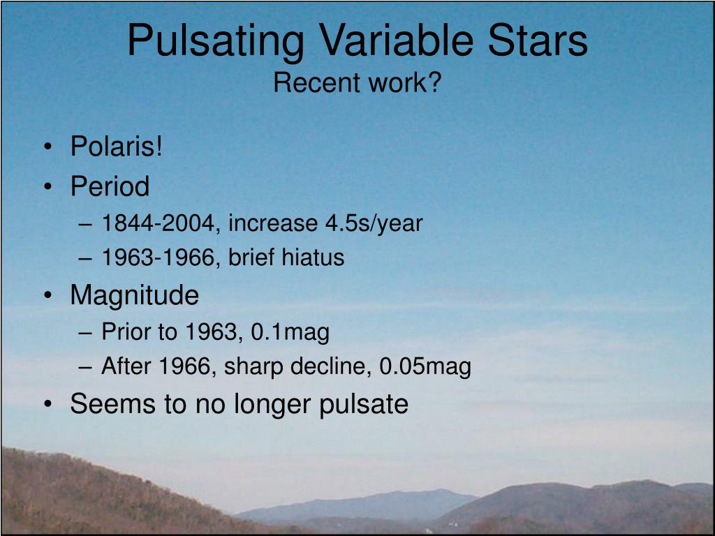 PPT - Exploring Pulsating Variable Stars: History, Significance, and ...