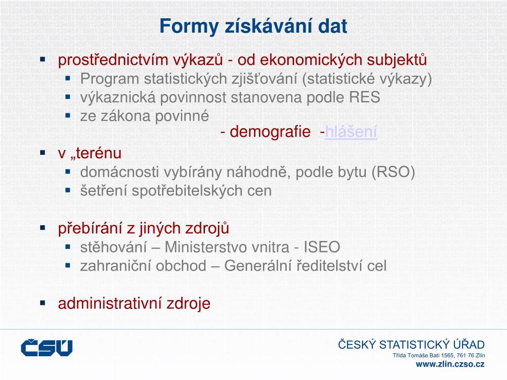 PPT - Prezentace činnosti regionálního pracoviště Českého statistického ...