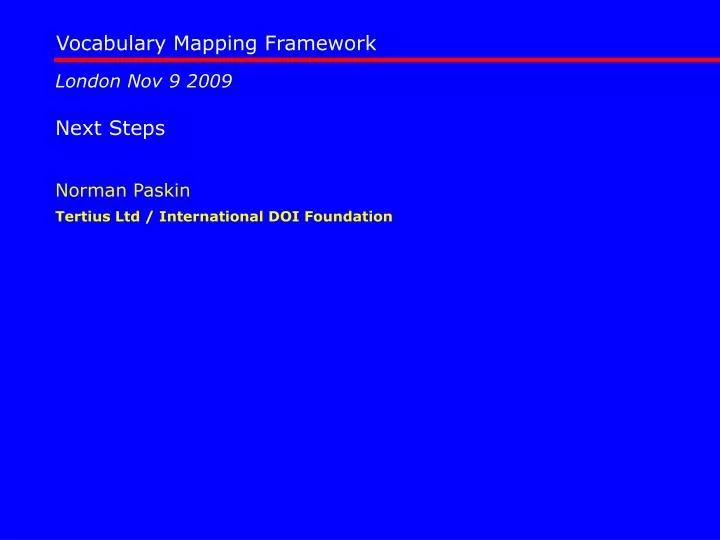 PPT - Vocabulary Mapping Framework PowerPoint Presentation, free ...