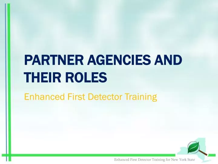 PPT - PARTNER AGENCIES AND THEIR ROLES PowerPoint Presentation, free ...