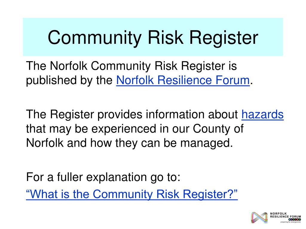 PPT - Norfolk Community Risk Register PowerPoint Presentation, free ...