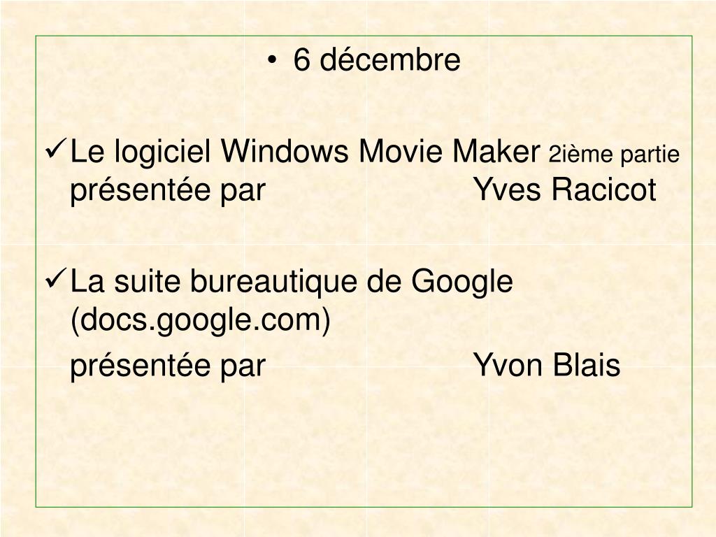 PPT - - Logistique de la salle : Conrad Bouchard, Gilbert Brière ...