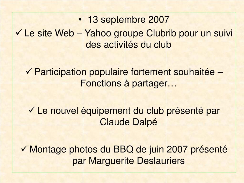 PPT - - Logistique de la salle : Conrad Bouchard, Gilbert Brière ...