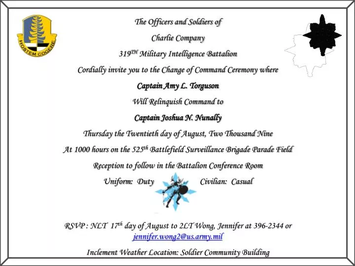 Invitation Change Of Responsibility