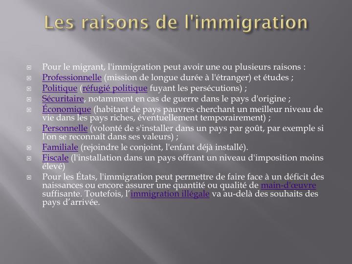 PPT - expose sur l'immigration PowerPoint Presentation - ID:4907409