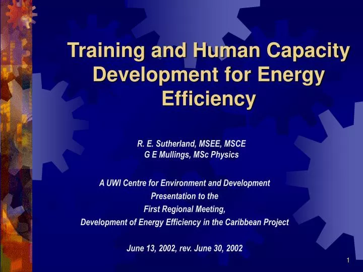 PPT - Training and Human Capacity Development for Energy Efficiency ...