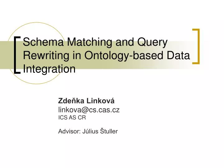 PPT - Schema Matching a nd Query Rewriting in Ontology-based Data ...