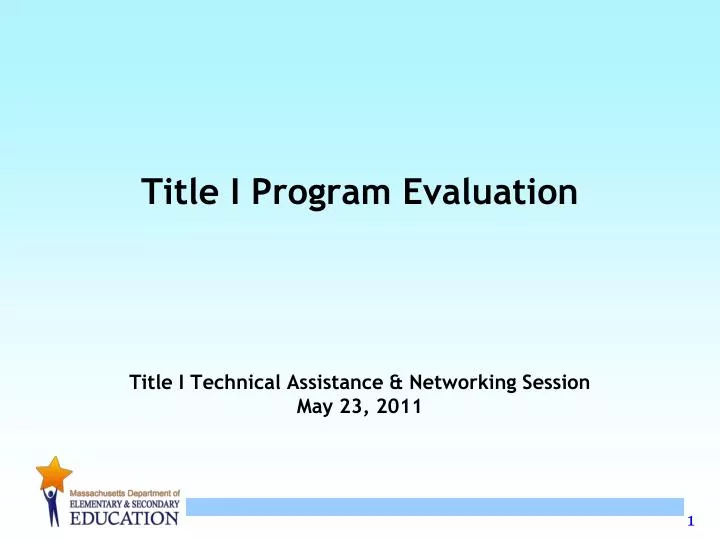 Ppt Title I Program Evaluation Title I Technical Assistance