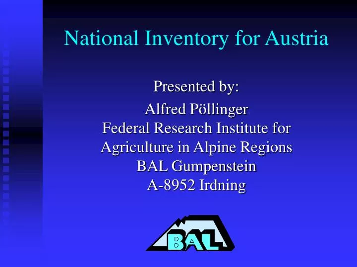 PPT - National Inventory for Austria PowerPoint Presentation, free ...