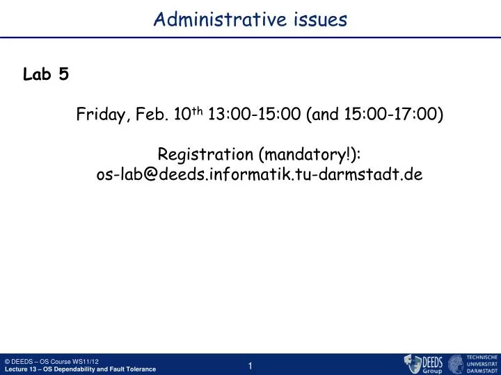 PPT - Administrative issues PowerPoint Presentation, free download - ID ...