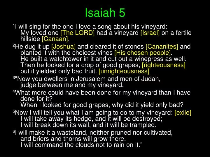 PPT - Isaiah 5 PowerPoint Presentation, free download - ID:4915316