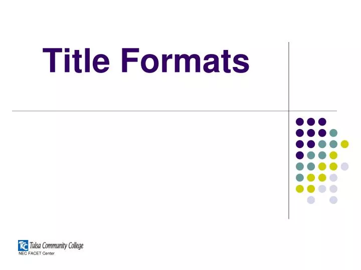 PPT - Title Formats PowerPoint Presentation, free download - ID:4915743
