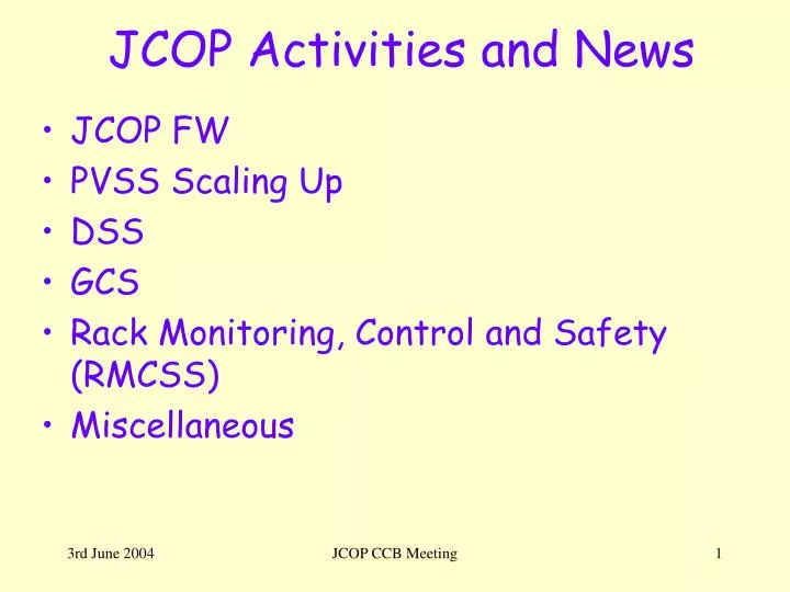 PPT - JCOP Activities and News PowerPoint Presentation, free download ...