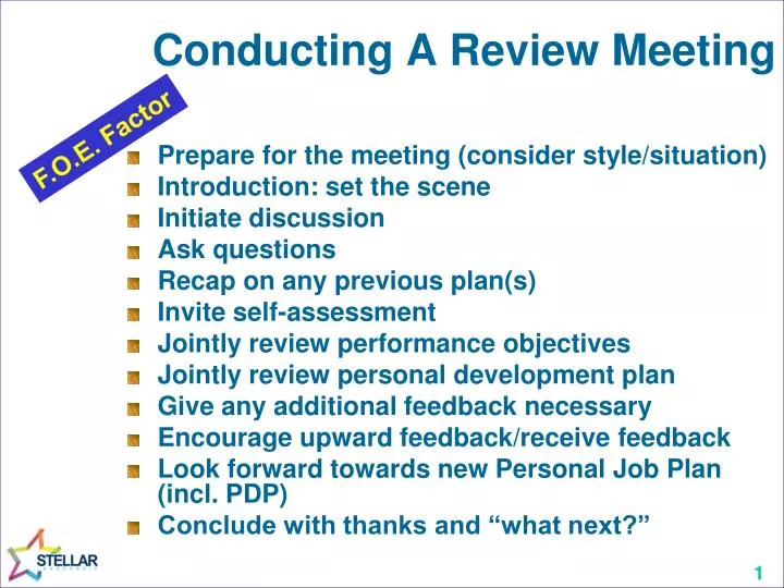 PPT - Conducting A Review Meeting PowerPoint Presentation, free ...