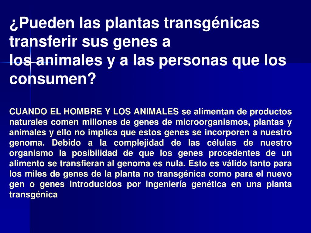 PPT - FACULTAD DE INGENIERIA FISIOLOGIA VEGETAL LOS TRASGENICOS ...