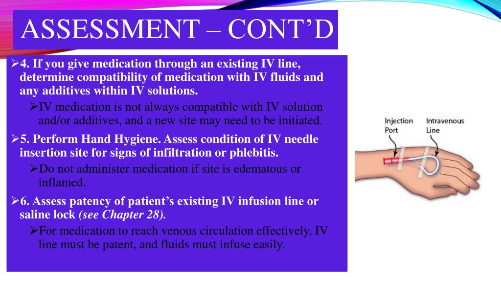 PPT - NUR 141 SKILL 22-5 ADMINISTERING MEDICATIONS BY INTRAVENOUS BOLUS ...