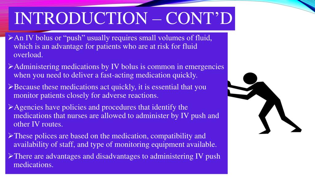 PPT - NUR 141 SKILL 22-5 ADMINISTERING MEDICATIONS BY INTRAVENOUS BOLUS ...