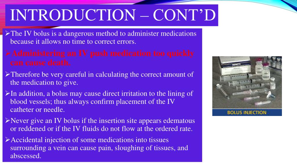 PPT - NUR 141 SKILL 22-5 ADMINISTERING MEDICATIONS BY INTRAVENOUS BOLUS ...