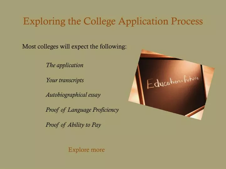 PPT - Exploring the College Application Process PowerPoint Presentation ...