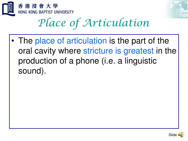 PPT - Place of Articulation PowerPoint Presentation - ID:4923201