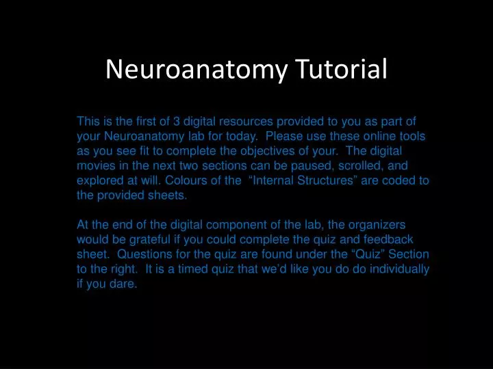 PPT - Neuroanatomy Tutorial PowerPoint Presentation, free download - ID ...