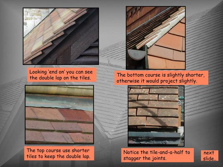PPT - Plain tiles are laid double lap. In other words there are always ...