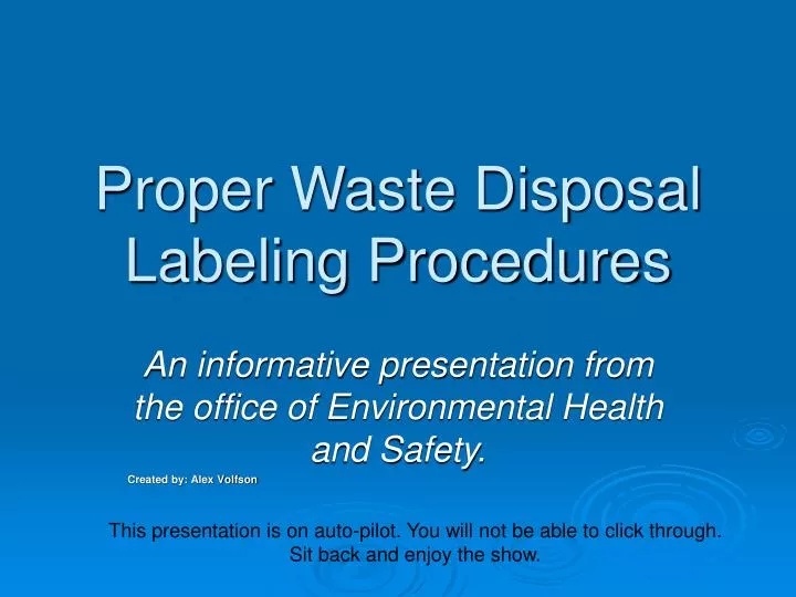 PPT - Proper Waste Disposal Labeling Procedures PowerPoint Presentation ...