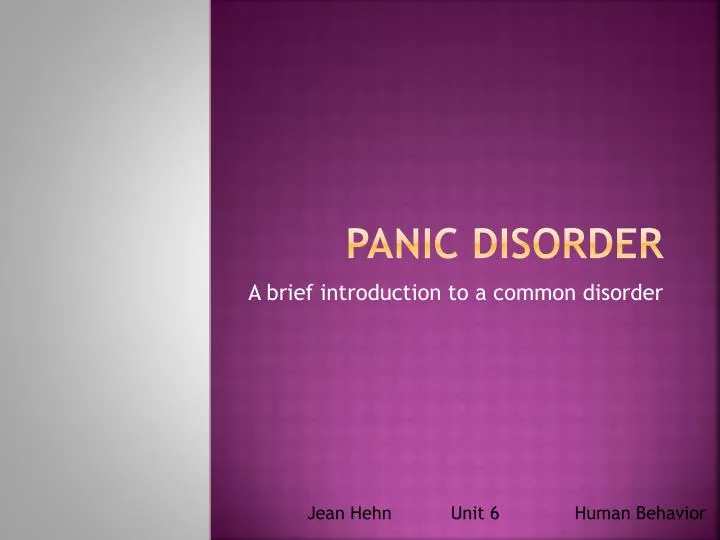 PPT - Panic disorder PowerPoint Presentation, free download - ID:4926841