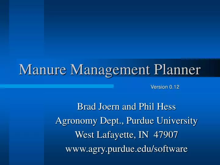 PPT - Manure Management Planner PowerPoint Presentation, free download ...