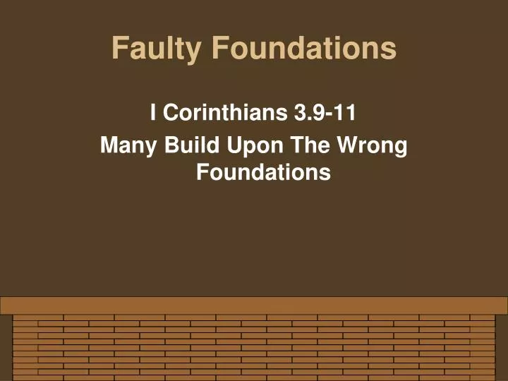 PPT - Faulty Foundations PowerPoint Presentation, free download - ID ...