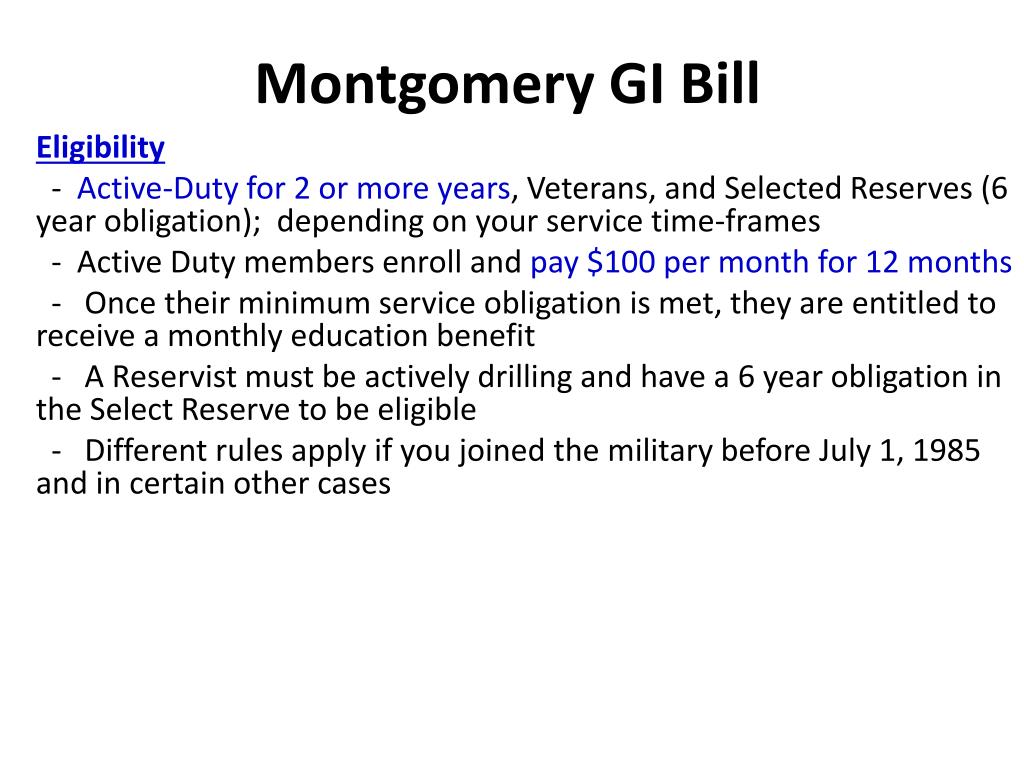 PPT - Federal Benefits and Post 9/11 GI Bill PowerPoint Presentation ...