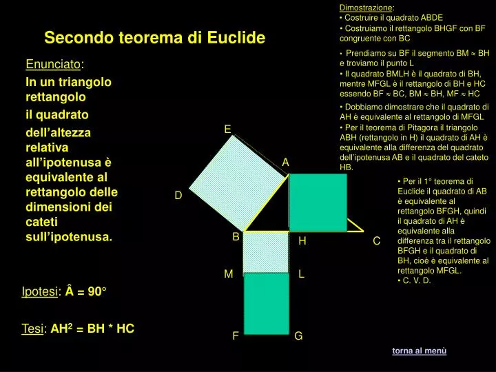 PPT - Secondo teorema di Euclide PowerPoint Presentation, free download ...