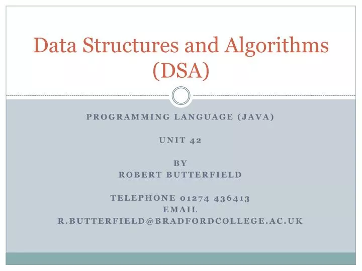 Ppt Data Structures And Algorithms Dsa Powerpoint Presentation