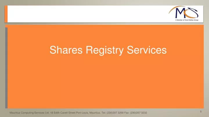 PPT - Shares Registry Services PowerPoint Presentation, free download ...