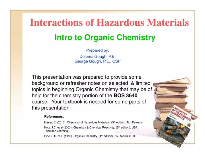 PPT - Interactions of Hazardous Materials PowerPoint Presentation, free ...