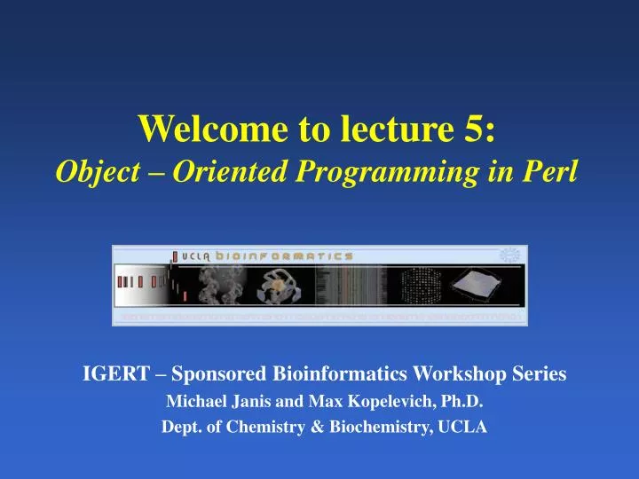 Ppt Welcome To Lecture 5 Object Oriented Programming In Perl Powerpoint Presentation Id
