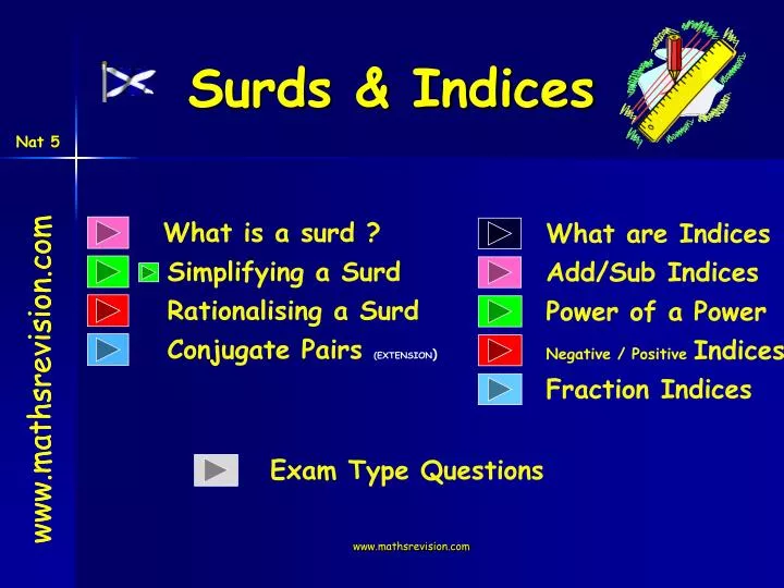 PPT - Surds & Indices PowerPoint Presentation, free download - ID:4932700