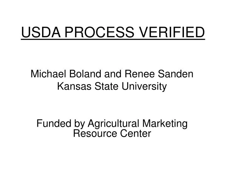 PPT - USDA PROCESS VERIFIED PowerPoint Presentation, free download - ID ...