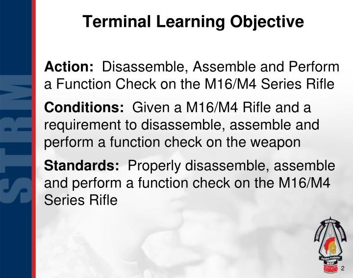 PPT - Disassemble, Assemble and Perform a Function Check on the M16/M4 ...