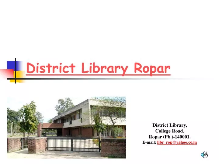 PPT - District Library Ropar PowerPoint Presentation, free download ...
