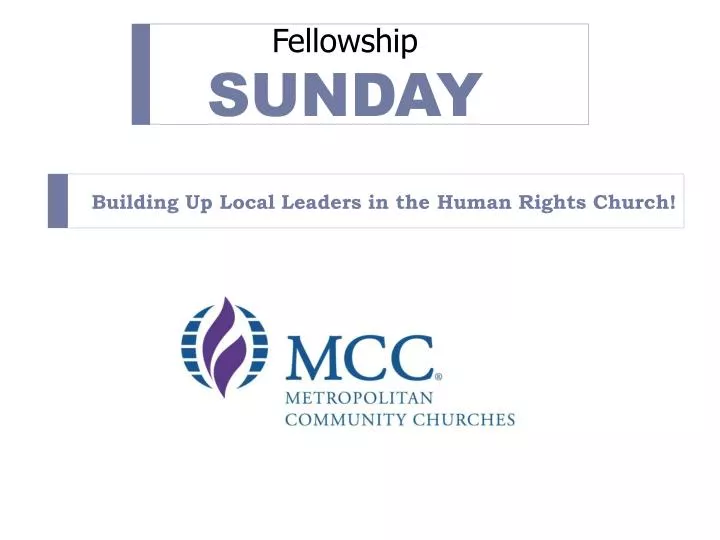 PPT - Fellowship SUNDAY PowerPoint Presentation, free download - ID:4936781