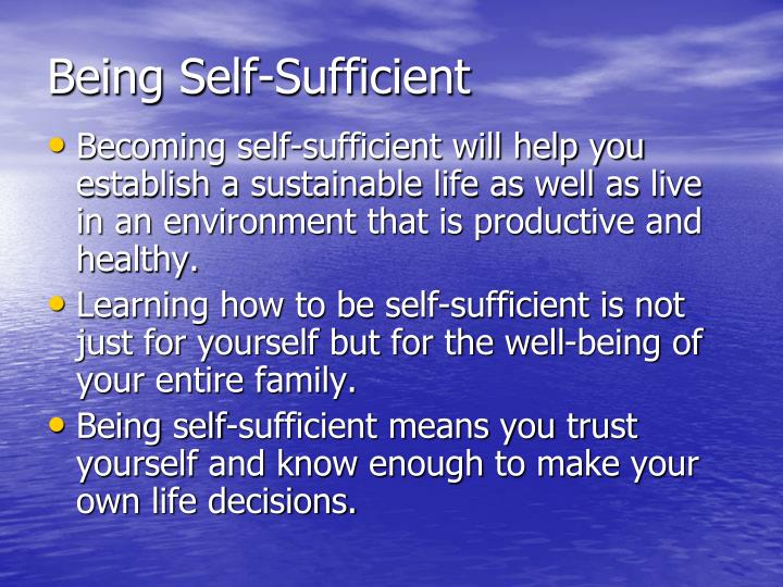 PPT - SELF-SUFFICIENCY PowerPoint Presentation - ID:4938397