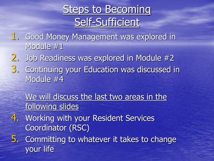 PPT - SELF-SUFFICIENCY PowerPoint Presentation - ID:4938397