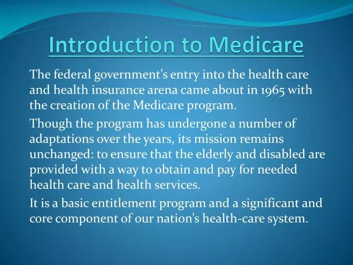 PPT - Introduction to Medicare PowerPoint Presentation, free download ...