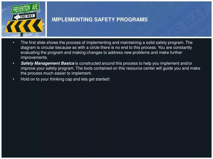 PPT - IMPLEMENTING SAFETY PROGRAMS PowerPoint Presentation, free ...