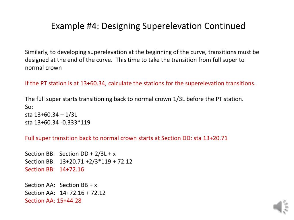 PPT - Example #4: Designing Superelevation PowerPoint Presentation ...