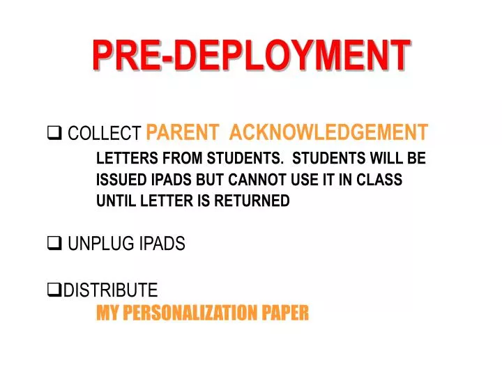PPT - PRE-DEPLOYMENT PowerPoint Presentation, free download - ID:4942736